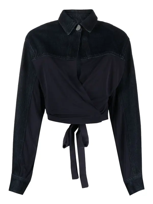 Christopher Esber Sevilla Denim Wrap Top - Blue