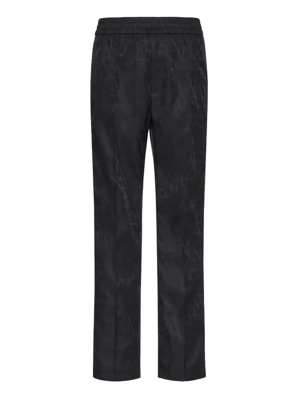Valentino Garavani Toile Iconographe Straight-leg Trousers - Black