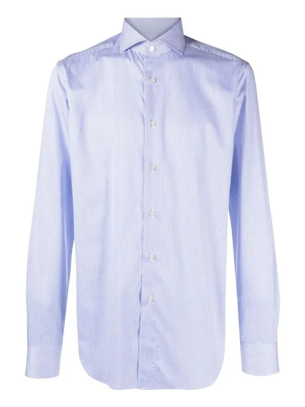 XACUS Pinstriped Cotton Shirt - Blue