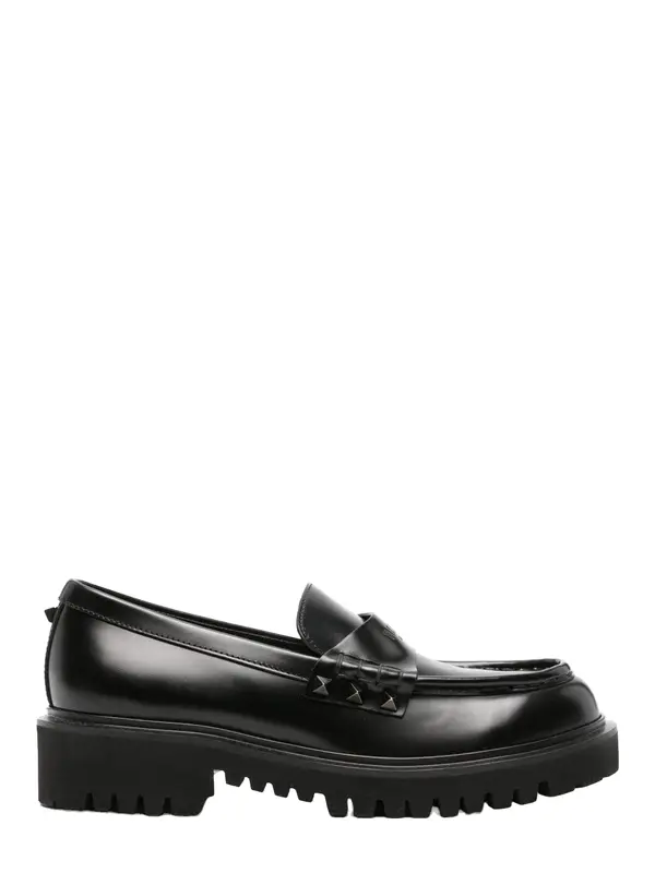 Valentino Garavani Rockstud-embellished Leather Loafers - Black