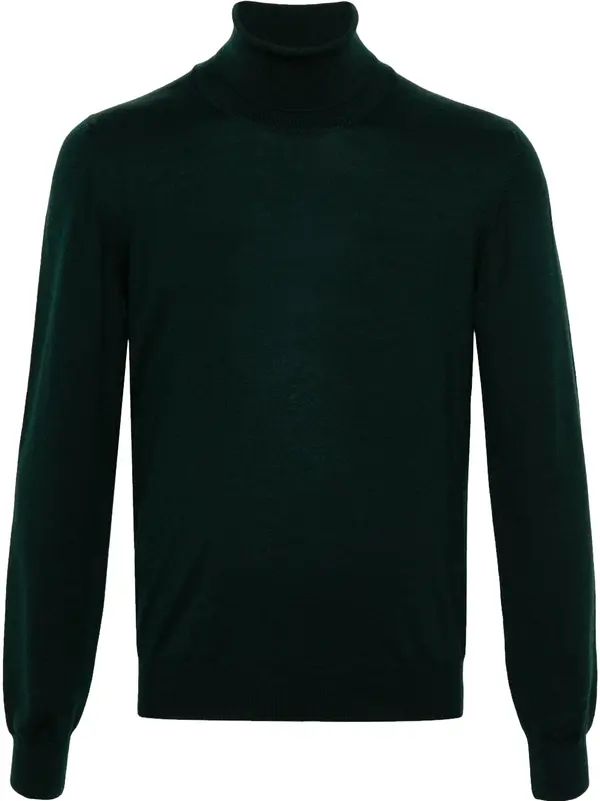 FILERIA Roll-neck Virgin Wool Jumper - Green