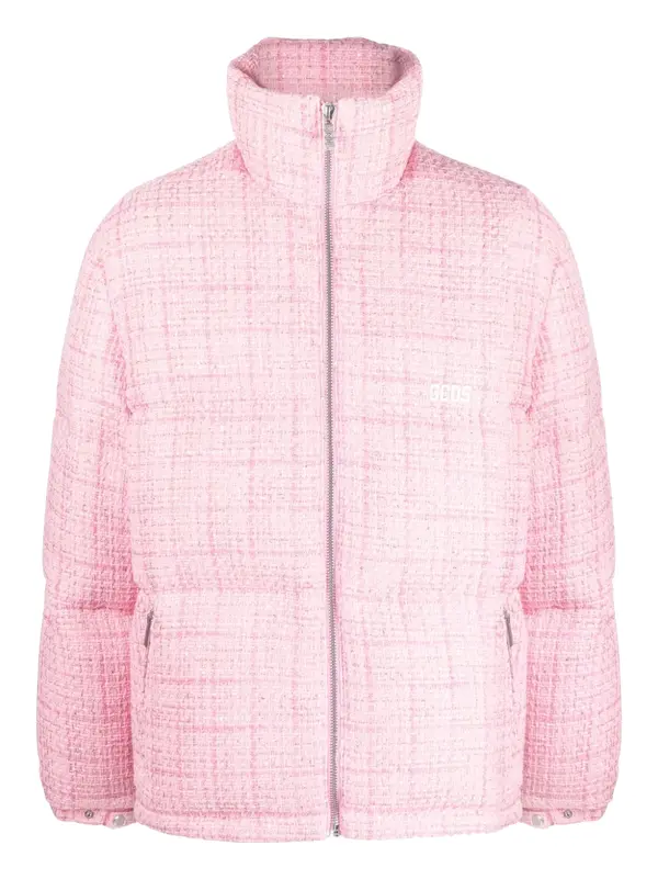 Gcds Quilted Tweed Padded Jacket - Pink