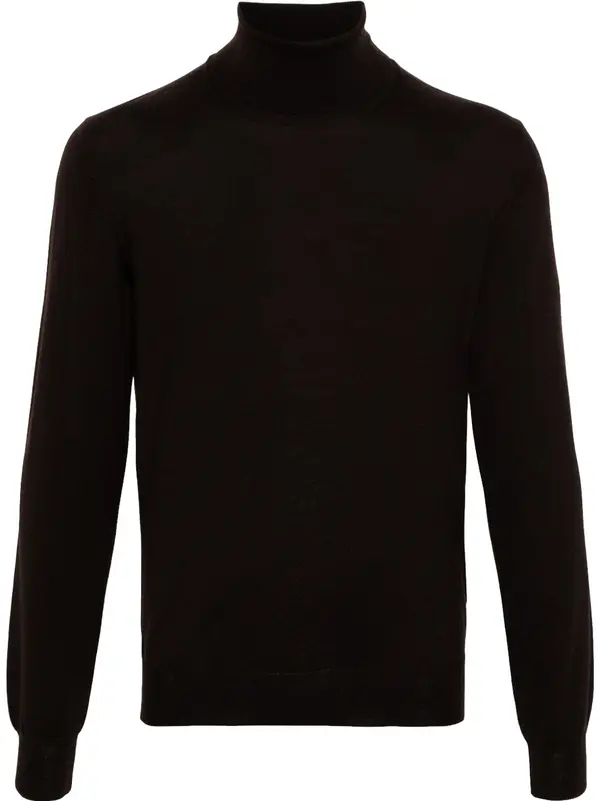 FILERIA Roll-neck Virgin Wool Jumper - Brown