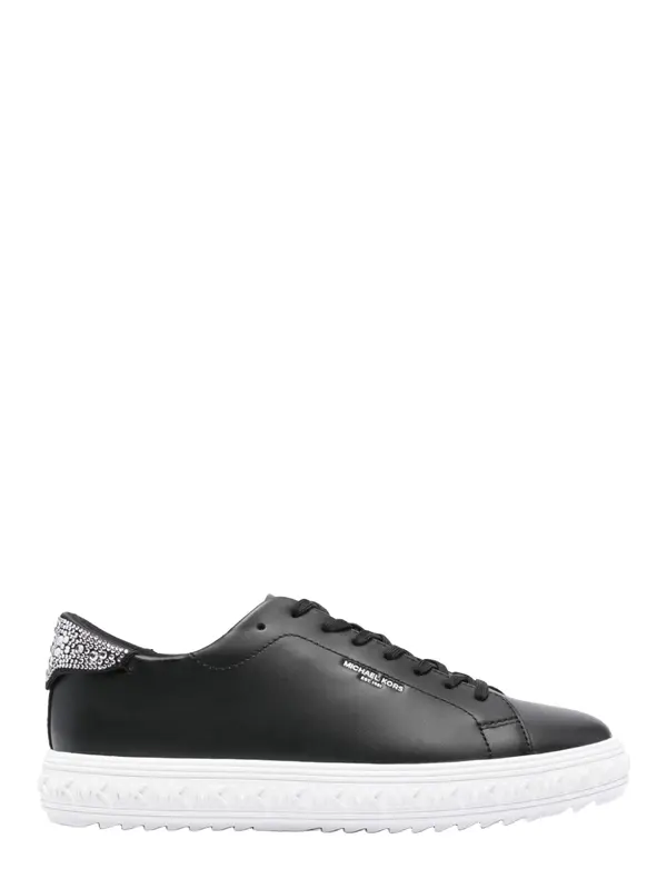 Michael Kors Logo-print Leather Sneakers - Black