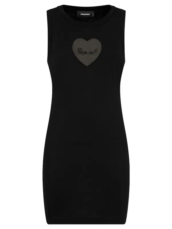 Dsquared2 Logo-embellished Mini Dress - Black