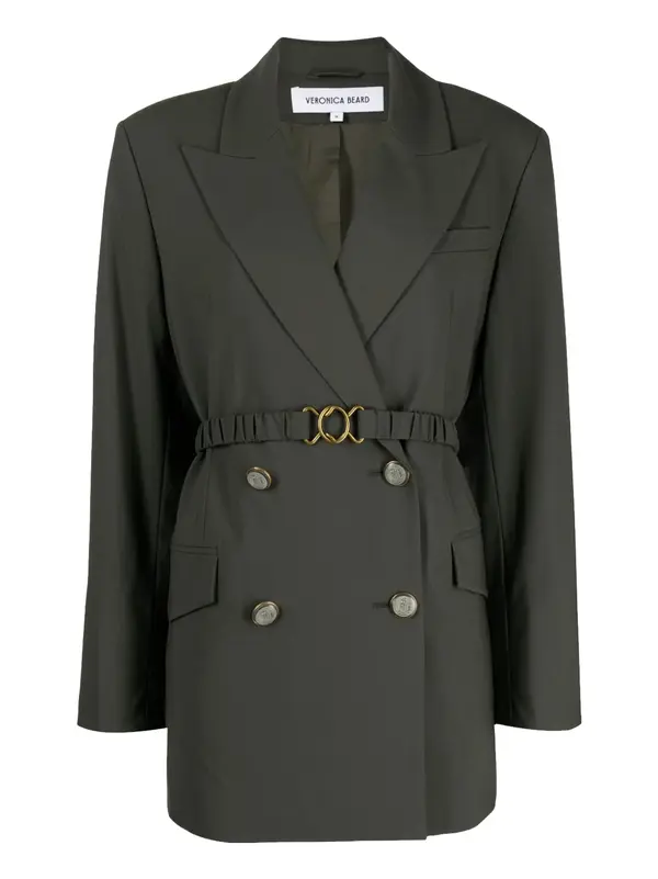 Veronica Beard Hutchinson Double-breasted Trench Coat - Green