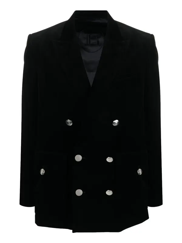 Balmain Double-breasted Corduroy Blazer - Black