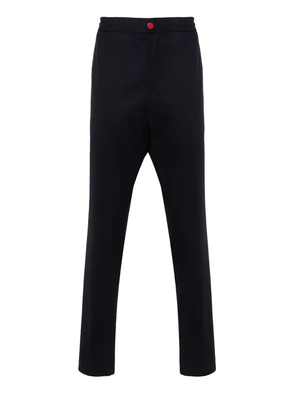 Kiton Logo Patch Trousers - Blue
