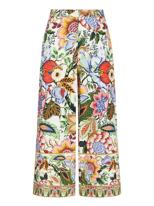 Etro Floral-print Cotton Poplin Culottes - White