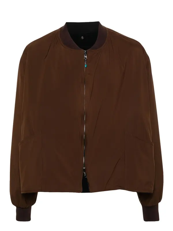 4SDESIGNS Reversible Cropped Bomber Jacket - Brown