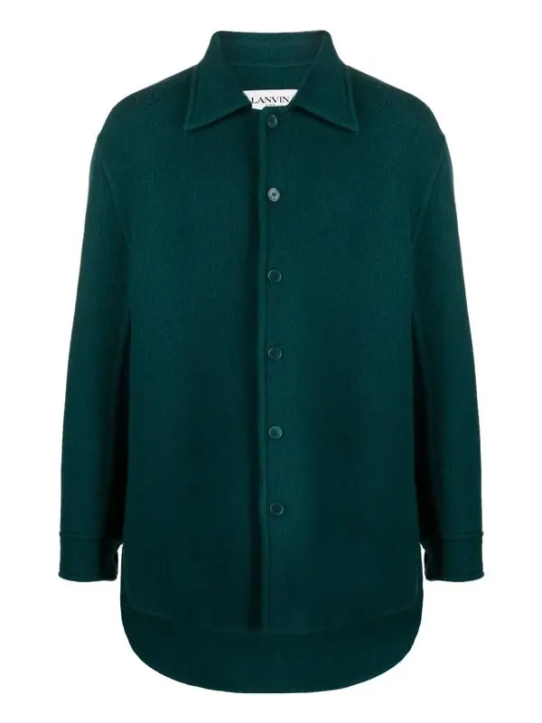 LANVIN Mohair-virgin Wool Blend Overshirt - Green
