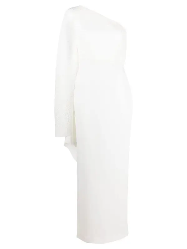 Solace London Lilia One-shoulder Gown - White