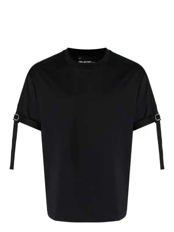 Neil Barrett Buckle-strap Cotton T-shirt - Black