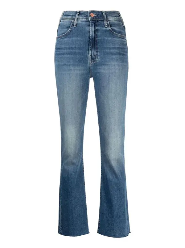 MOTHER The Hustler Cropped Flare Jeans - Blue