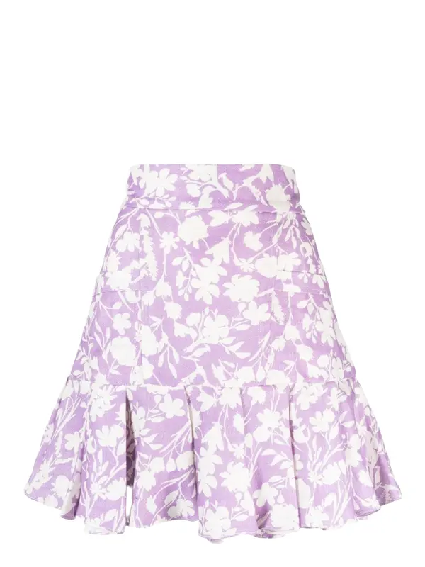 BAMBAH Arielle Ruffle-hem Mini Skirt - Purple