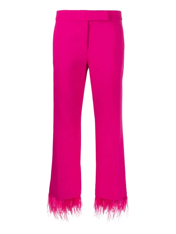 Michael Kors Feather-trim Cropped Trousers - Pink