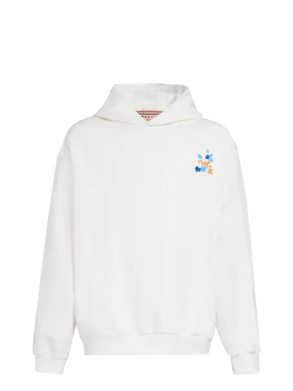 Marni Logo-print Hoodie - White