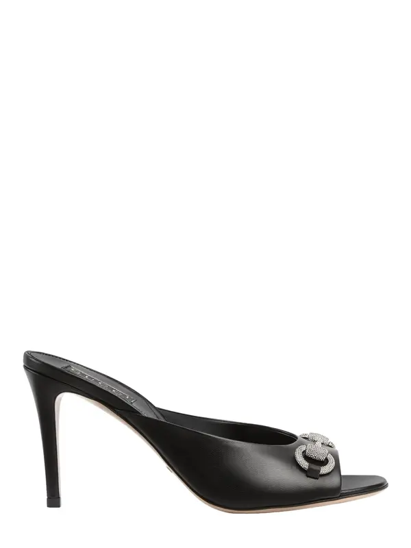 Gucci 90mm Horsebit Sandals - Black