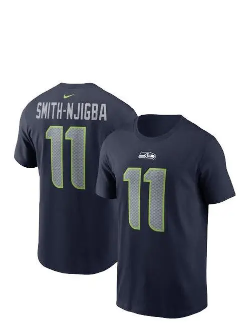 Nike Jaxon Smith-njigba Seattle Seahawks 2023 Nfl Draft First Round Pick Player Name & Number T-shirt - Navy