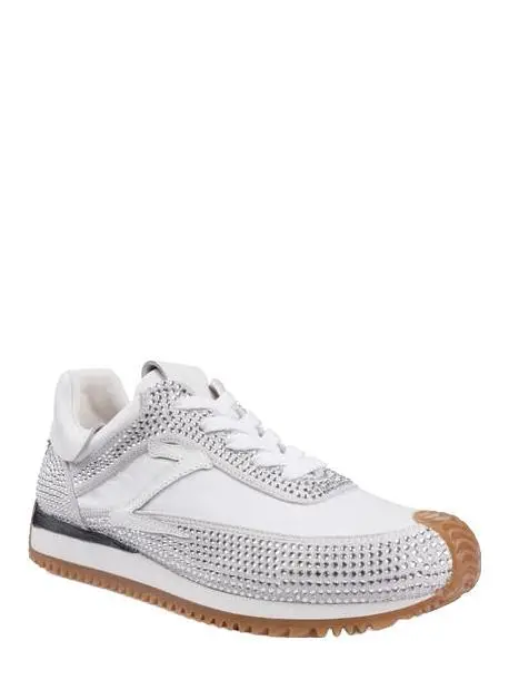 ZIGI Freya Rhinestone Sneakers - White Suede