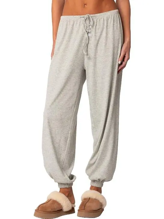 EDIKTED Rosanna Tie-waist Sweatpants - Gray-melange