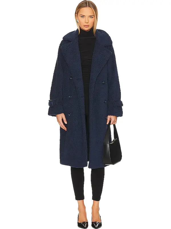 LAMARQUE Malani Faux Fur Coat - Navy