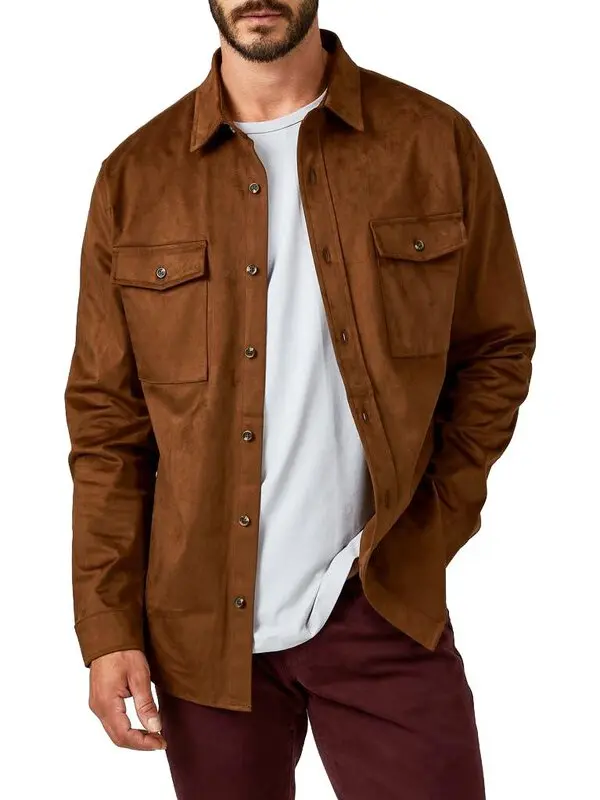 7 Diamonds Country Road Faux Suede Shirt Jacket - Autumn