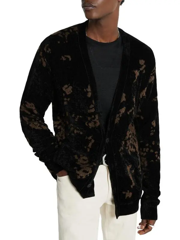 John Varvatos Raven Metallic Cardigan - Black
