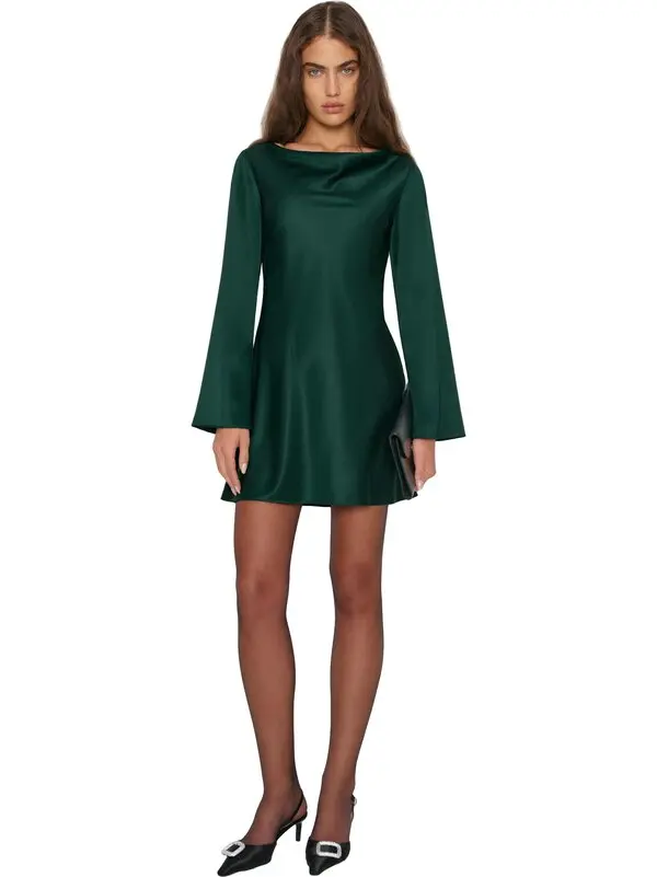 REFORMATION Pike Satin Dress - Forest