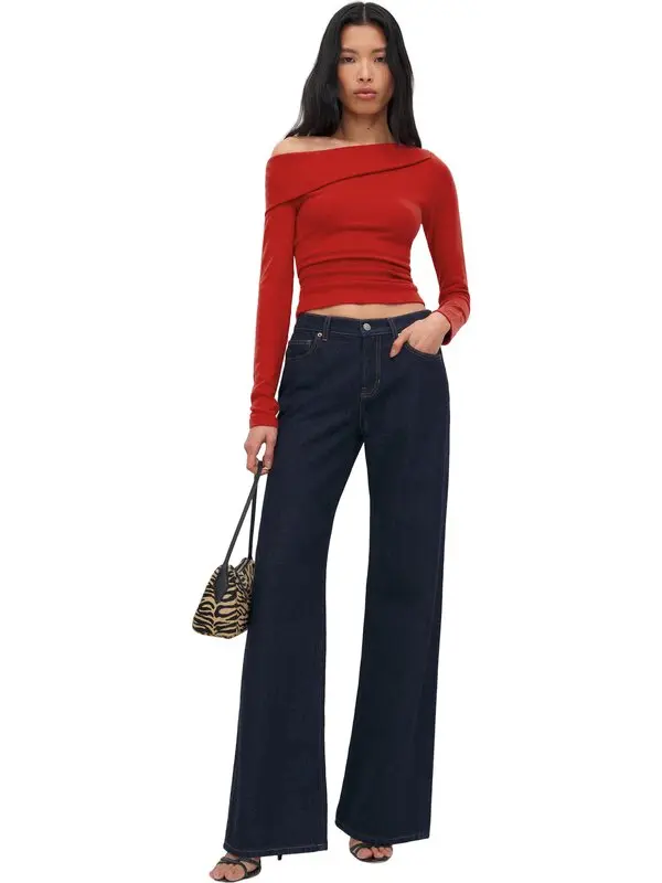 REFORMATION Elio Knit Top - Red