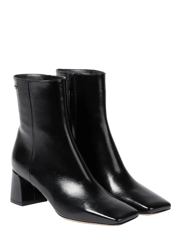 GIANVITO ROSSI Freeda Leather Ankle Boots - Black