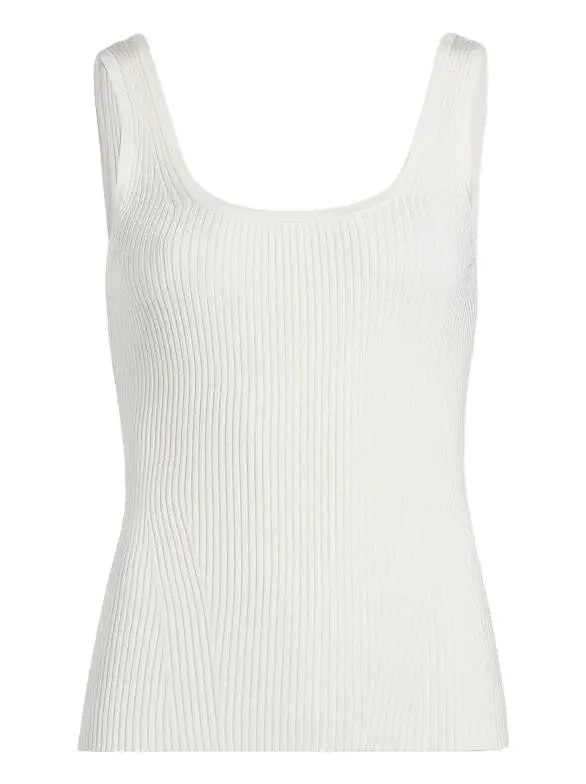 Zimmermann Scoopneck Rib-knit Tank - Parchment