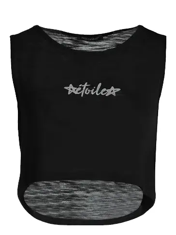 HAPPINESS Sleeveless Knit Crop Top - Black