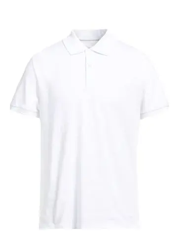BIKKEMBERGS Polo Shirt Size Cotton, Elastane, Polyester - White