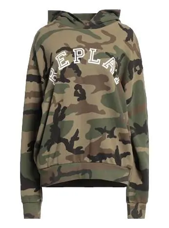 REPLAY Camouflage Print French Terry Sweatshirt - Green