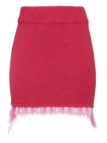 SOALLURE Mini Skirt With Fringe - Pink