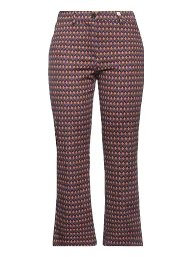 MYTHS Flared Geometric-patterned Trousers - Purple