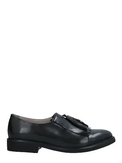 CALPIERRE Polished Leather Loafers With Tassels - Black