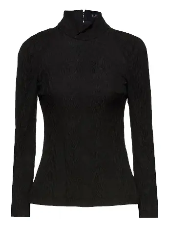 Alexa Chung Jacquard Turtleneck Top - Black