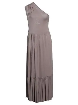 MANGANO One-shoulder Cotton Maxi Dress With Metal Applications - Khaki