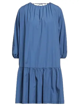 European Culture Mini Trapeze Dress - Blue