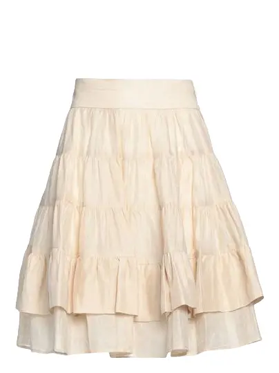 Sandro Mini Skirt In Linen And Polyester - Beige