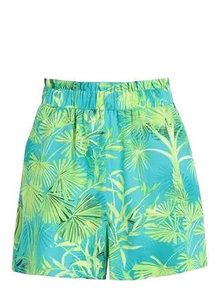 Only Floral Print High-waisted Shorts - Blue