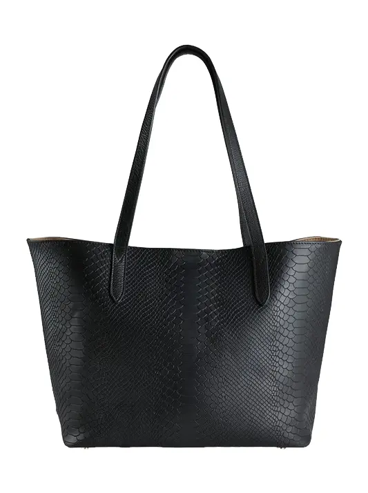 Gigi New York Teddie Python Embossed Leather Tote - Natural