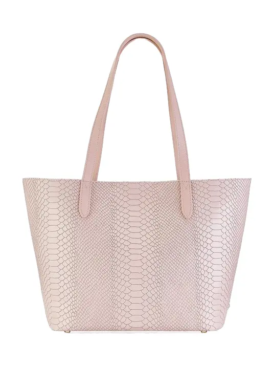 Gigi New York Teddie Python Embossed Tote - Natural