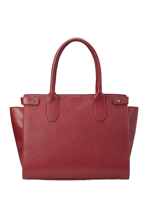 Gigi New York Pebble Grain Leather Satchel - Red