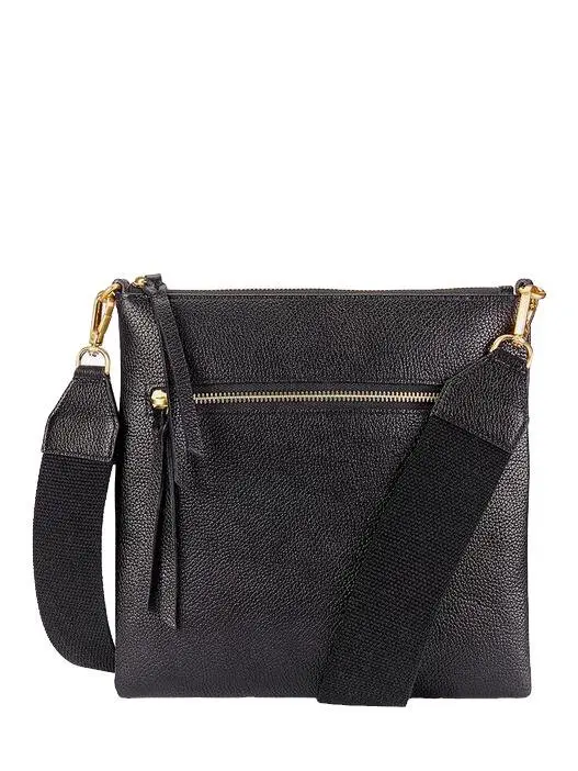Gigi New York Kit Pebble Grain Leather Messenger Bag - Black