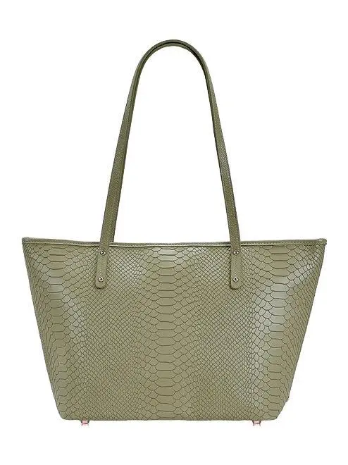 Gigi New York Zip Taylor Embossed Python Tote - Natural