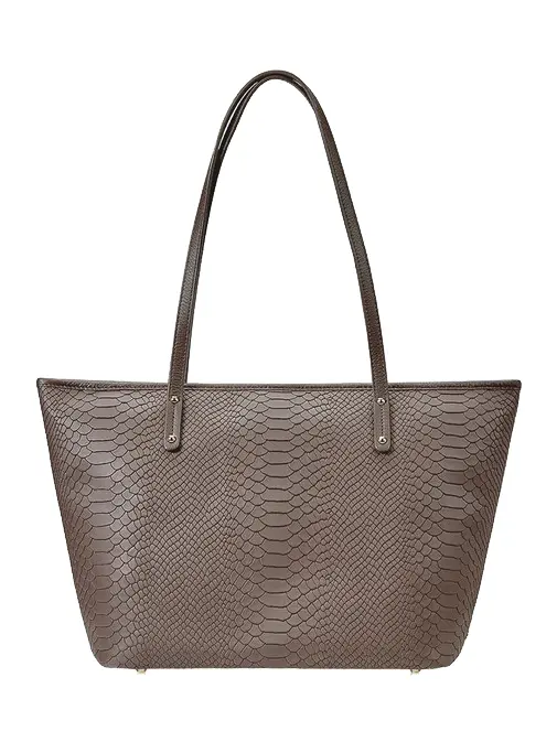 Gigi New York Zip Taylor Embossed Python Tote - Natural