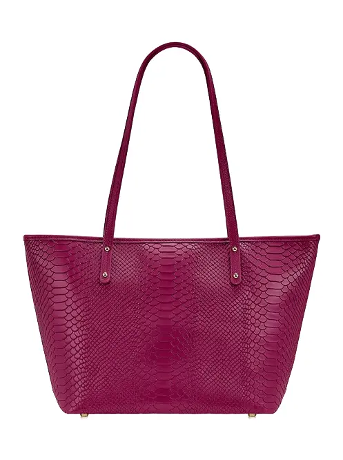 Gigi New York Zip Taylor Embossed Python Tote - Natural